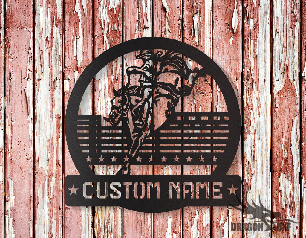 Cowboy Address Sign 4 - DXF Download — DragonDXF