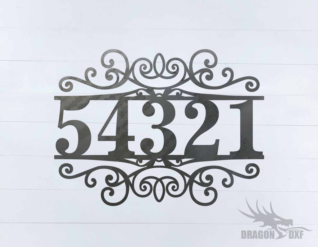 Custom House Number 6 - DXF Download — DragonDXF