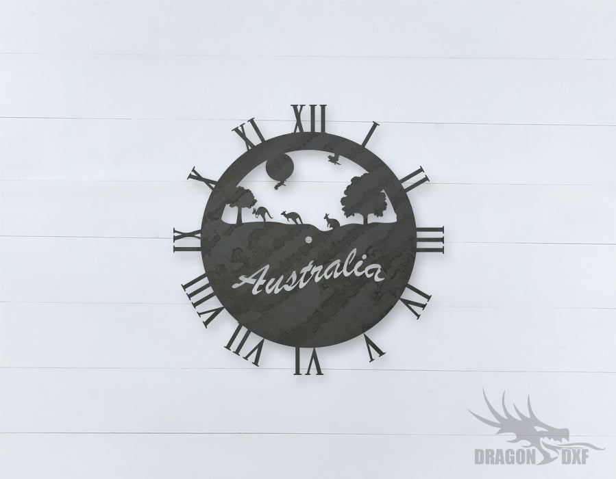 Australian Clock Design 10 - DXF Download — DragonDXF