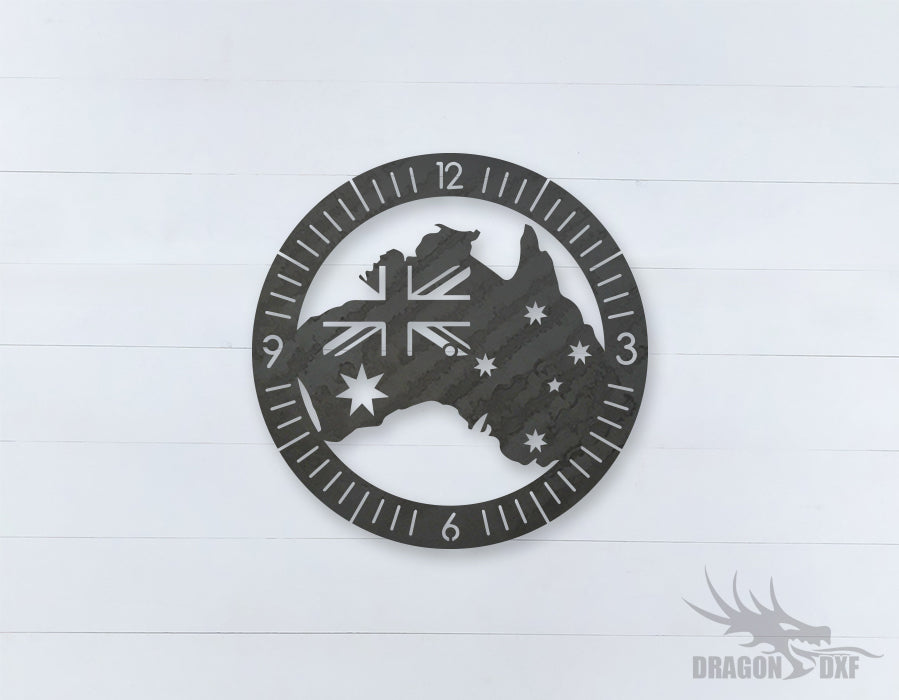 Australian Clock Design 7 - DXF Download — DragonDXF