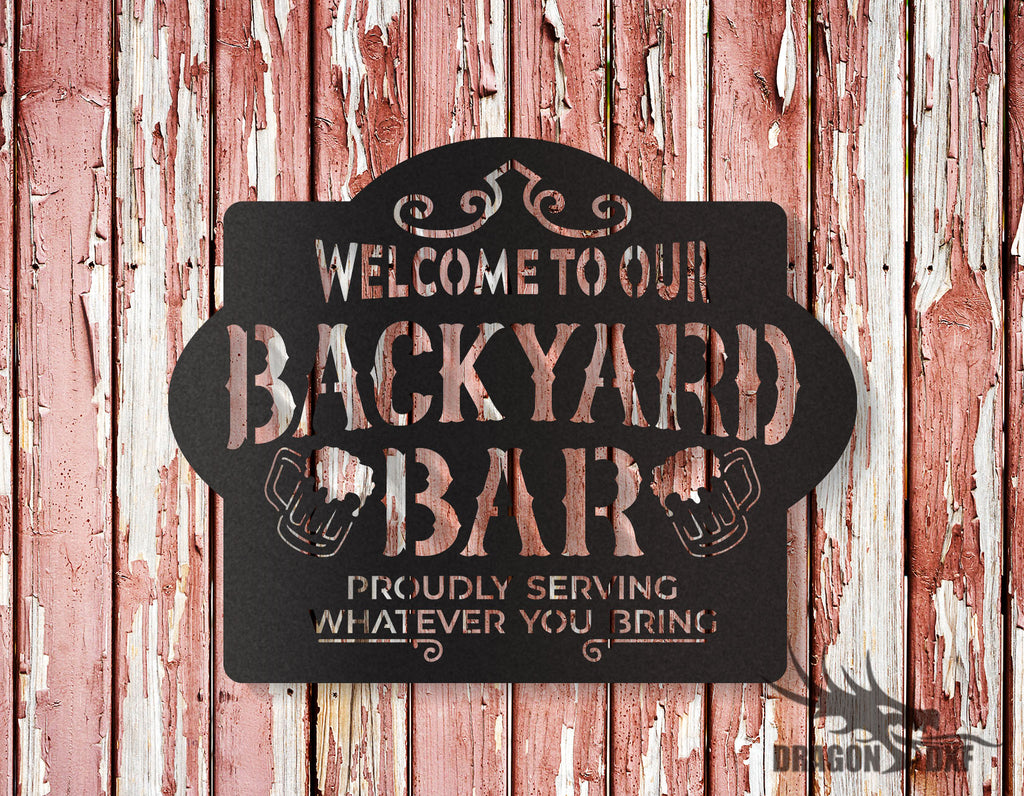 Backyard Bar Sign 3 - DXF Download — DragonDXF