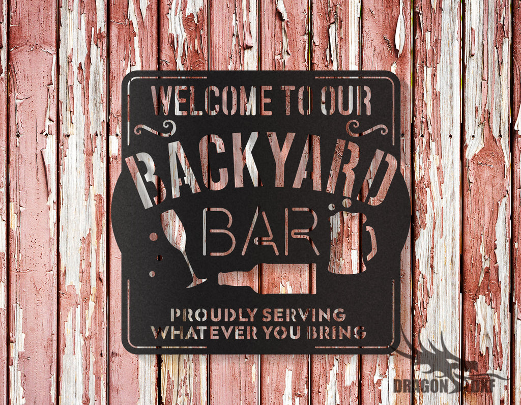 Backyard Bar Sign 4 - DXF Download — DragonDXF