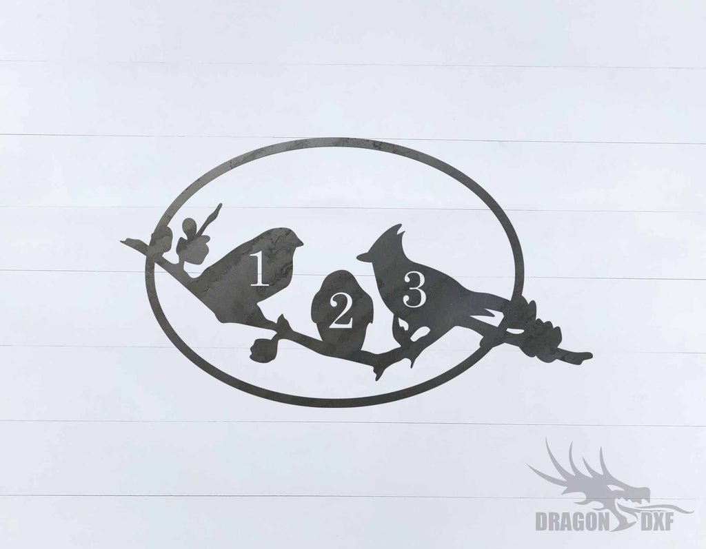 Bird Address Sign 1 - DXF Download — DragonDXF
