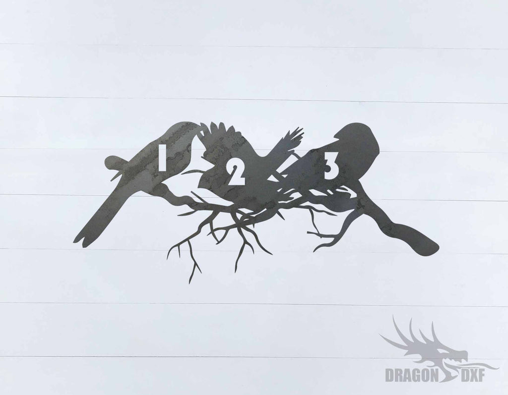Bird Address Sign 2 - DXF Download — DragonDXF