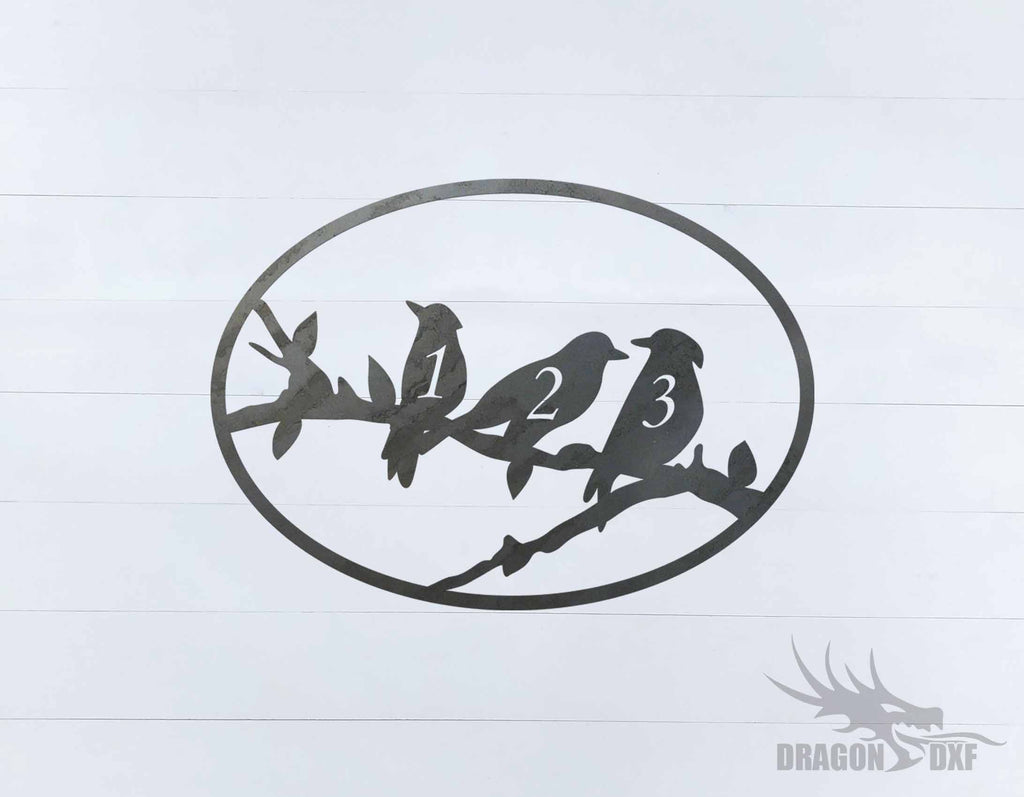 Bird Address Sign 4 - DXF Download — DragonDXF