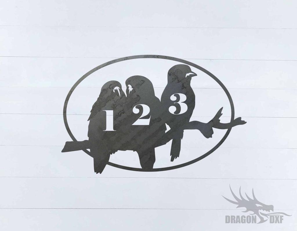 Bird Address Sign 5 - DXF Download — DragonDXF