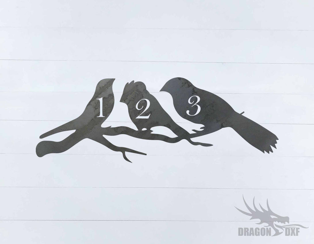 Bird Address Sign 6 - DXF Download — DragonDXF