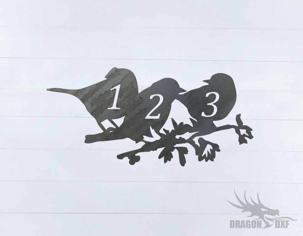 Bird Address Sign 7 - DXF Download — DragonDXF