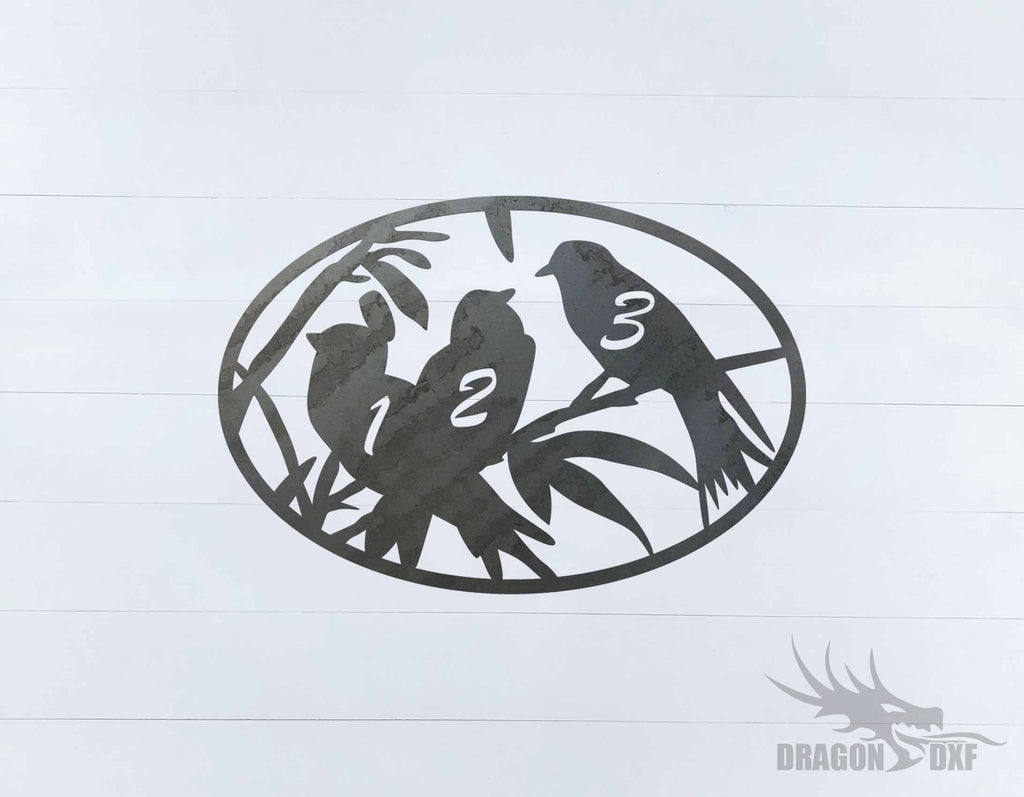 Bird Address Sign 8 - DXF Download — DragonDXF
