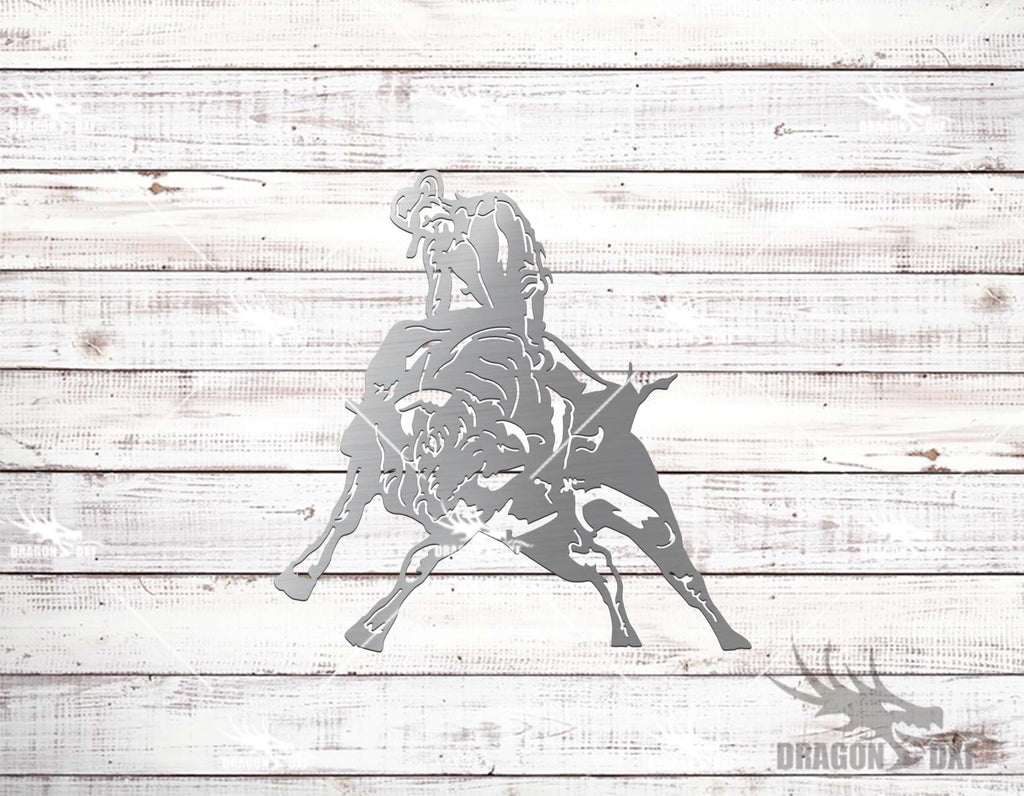 Bull Riding 15 Design - Plasma Laser DXF Cut File — DragonDXF
