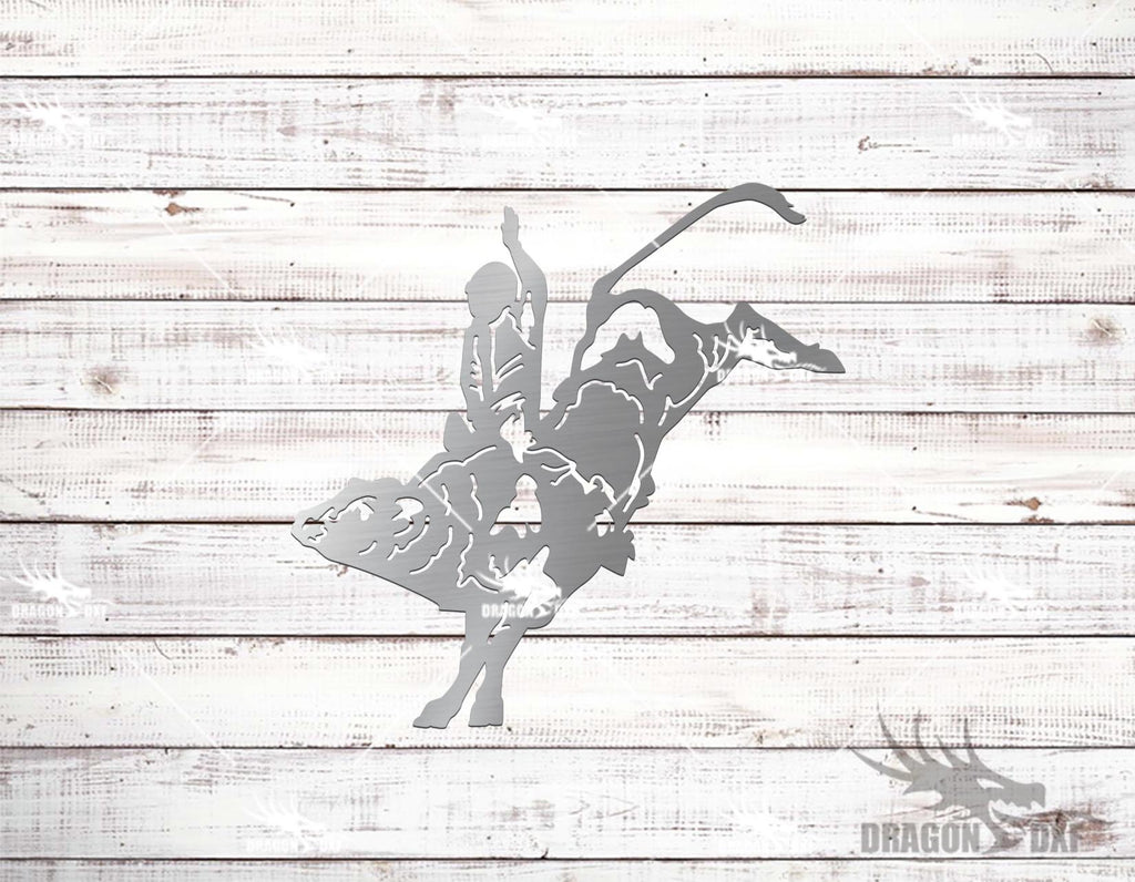 Bull Riding 16 Design - Plasma Laser DXF Cut File — DragonDXF