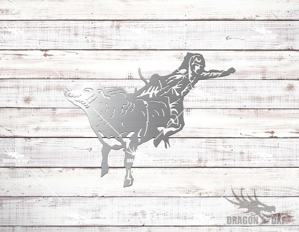 Bull Riding 19 Design - Plasma Laser DXF Cut File — DragonDXF