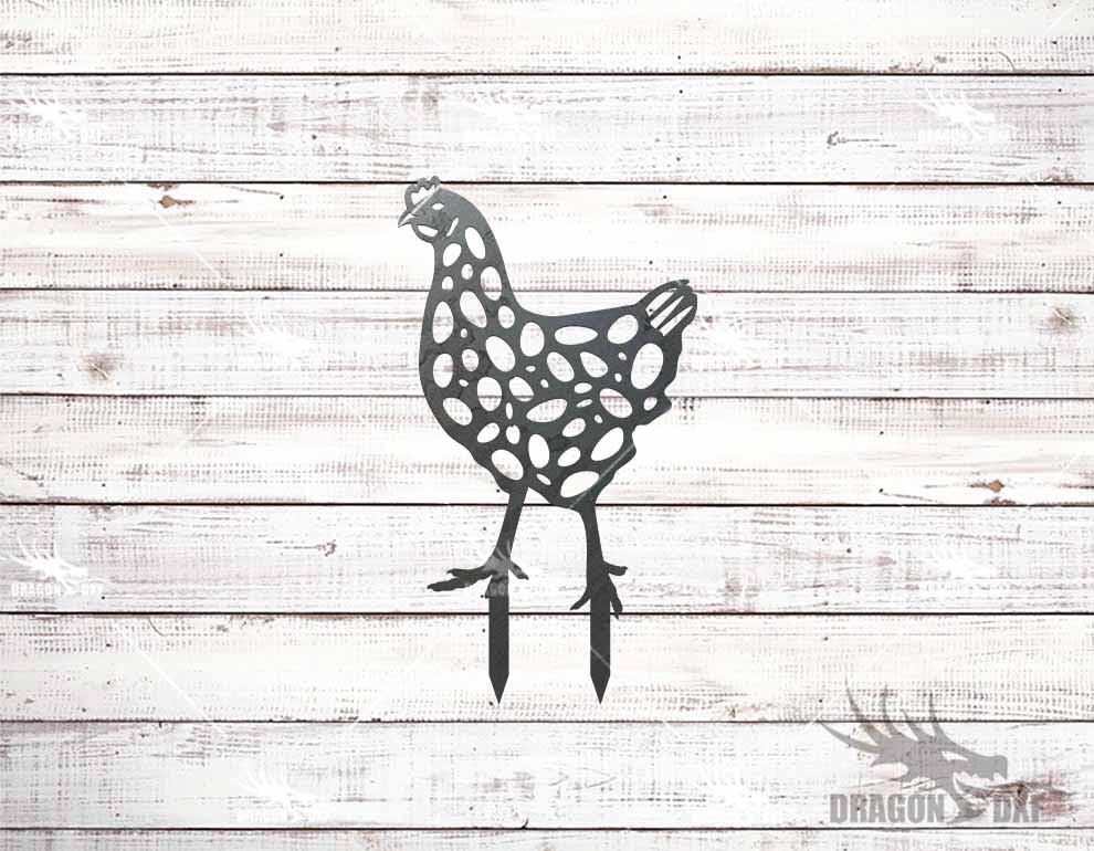 Chicken Stake Design 2 - DXF Download — DragonDXF