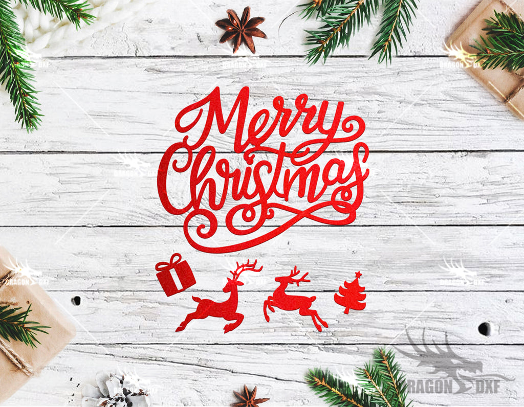 Christmas Sign 5 - Plasma Laser DXF Cut File — DragonDXF