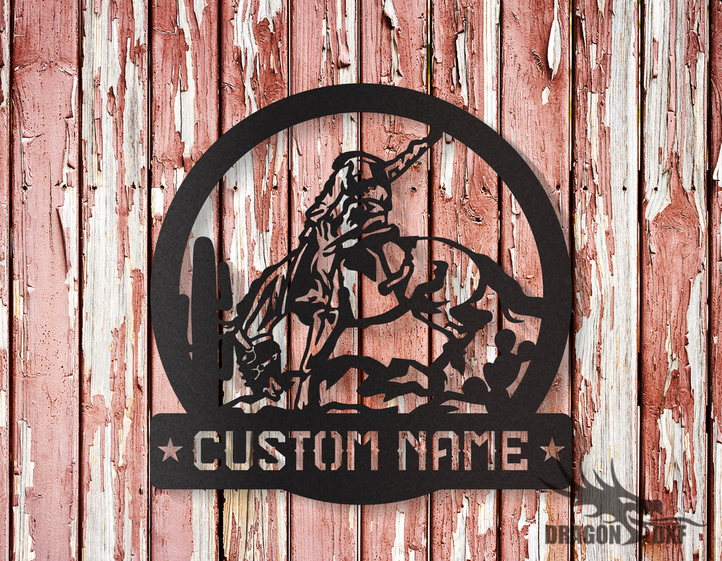 Cowboy Address Sign 5 - DXF Download — DragonDXF