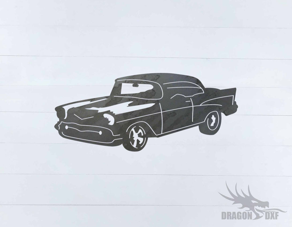 Drag Racing Car 57 Chevy Bel-Air - DXF Download — DragonDXF