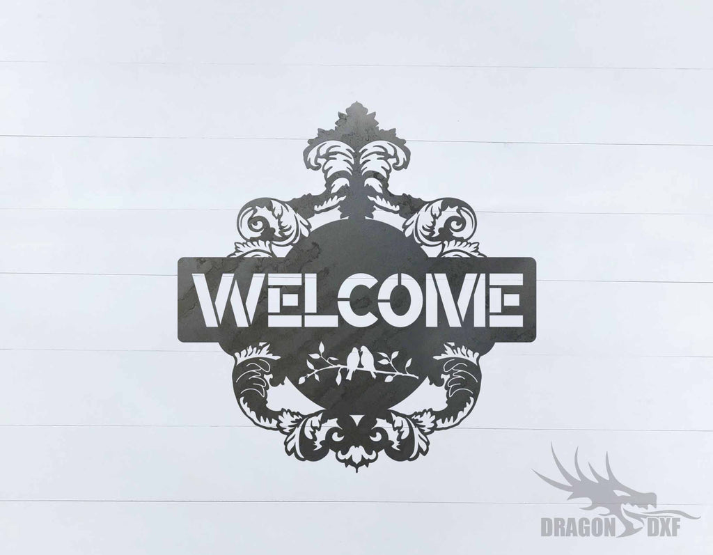 Filigree Welcome Sign 3 - DXF Download — DragonDXF