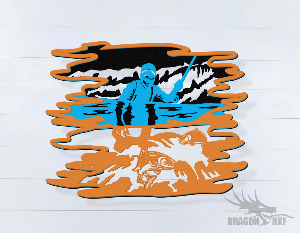 Fishing with Rainbow Trout - DXF Download — DragonDXF