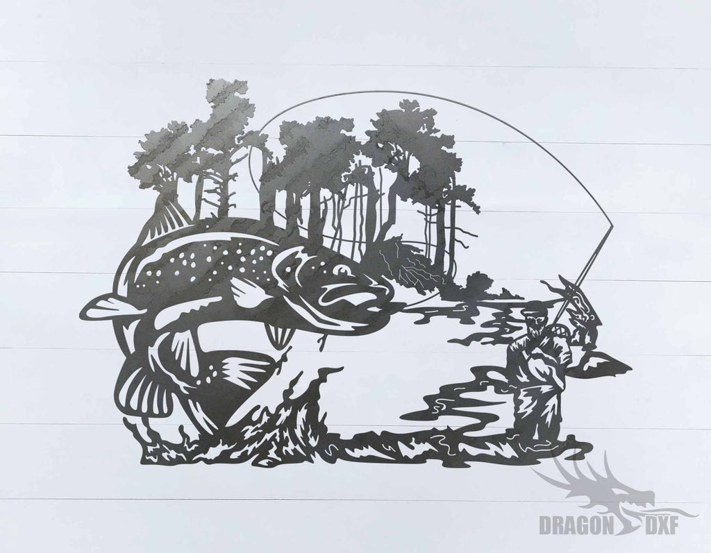 Fishing Design 5 - DXF Download — DragonDXF