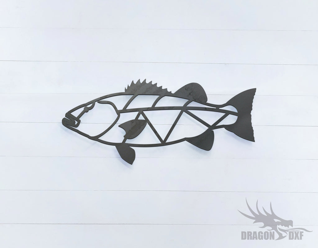 Giant Bass - Geometric - Deco - Animals - DXF Download — DragonDXF