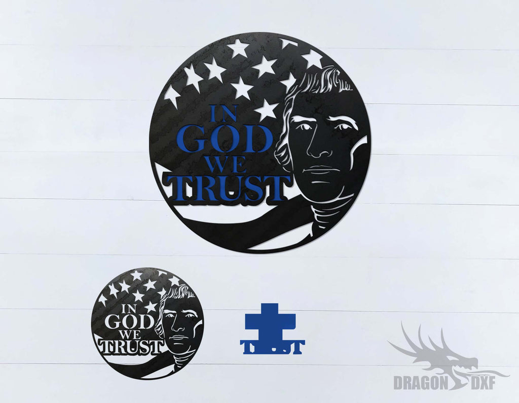 In God We Trust 2- 2 Layer Design - DXF Download — DragonDXF