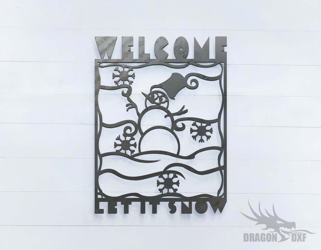 Let It Snow Welcome Sign - DXF Download — DragonDXF