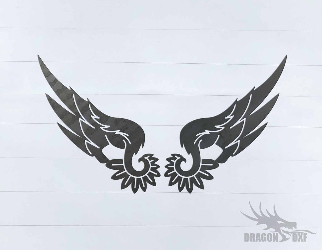 Memorial Wings Design 5 - DXF Download — DragonDXF
