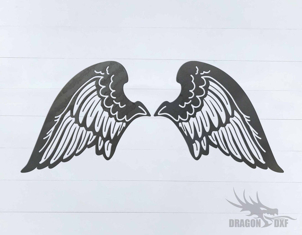 Memorial Wings Design 8 - DXF Download — DragonDXF