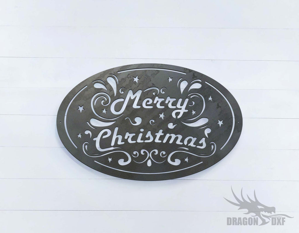 Merry Christmas - Oval - DXF Download — DragonDXF