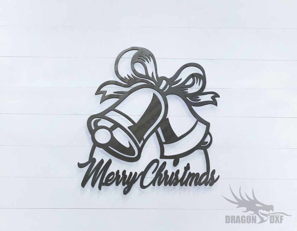 Merry Christmas Bells Sign - DXF Download — DragonDXF