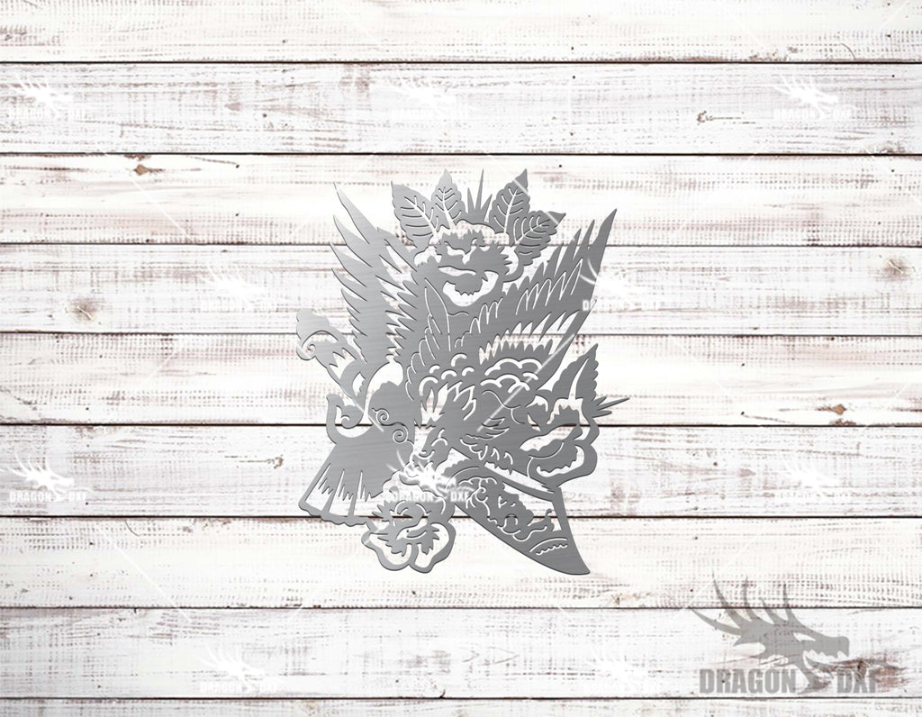 Neo Trad Eagle Design 5 - Plasma Laser DXF Cut File — DragonDXF