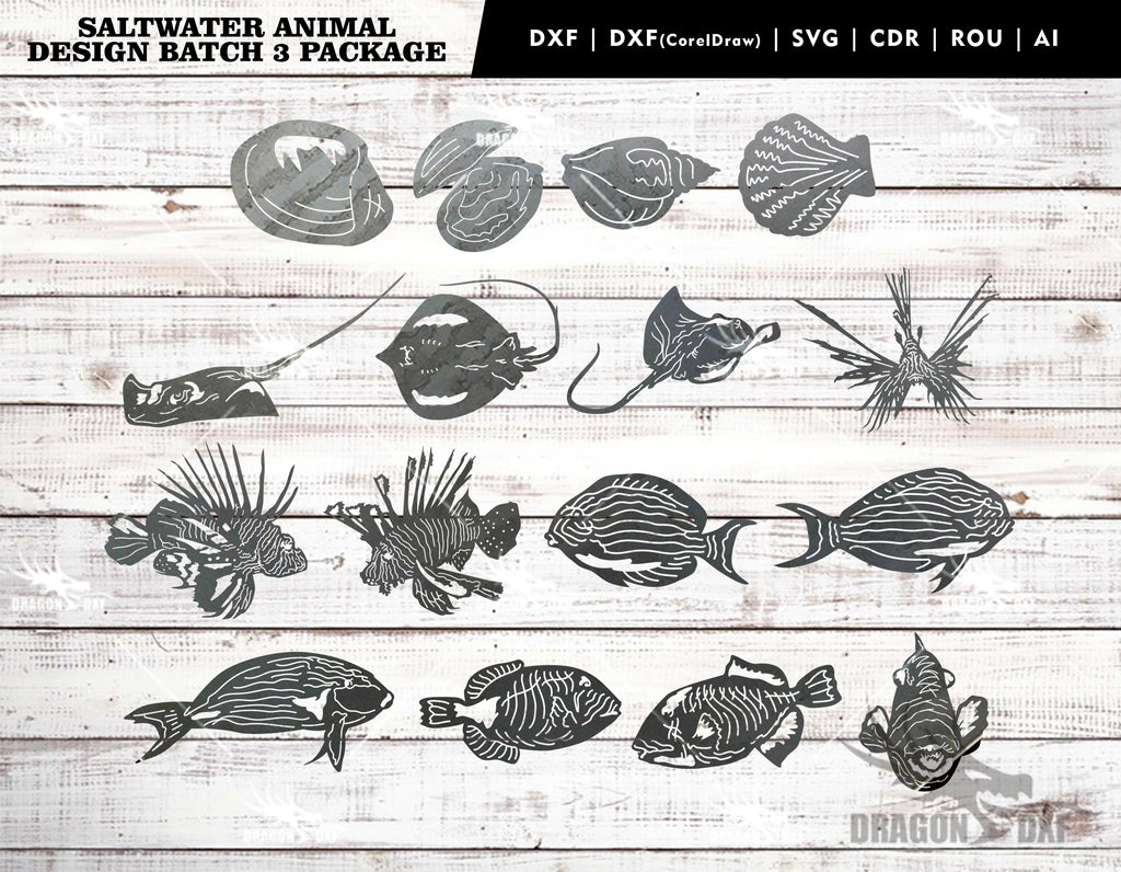 Saltwater Animal Design Package Batch 3 Package (16 Designs) - Plasma ...