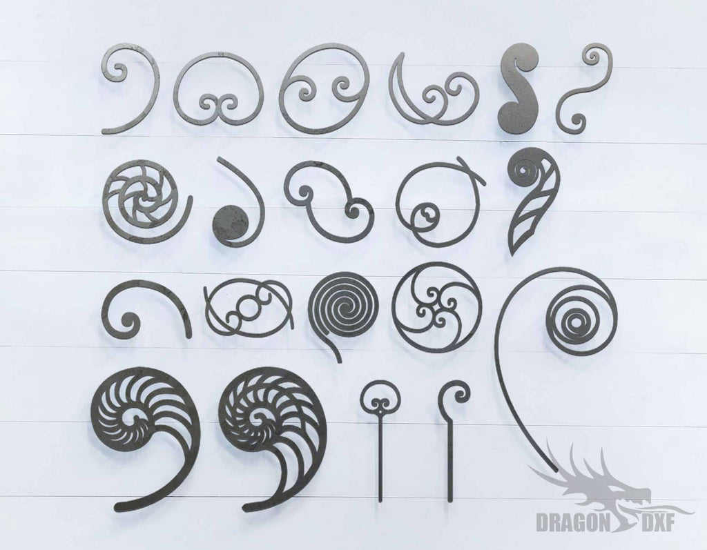Scroll Bundle - 20 Designs - DXF Download — DragonDXF