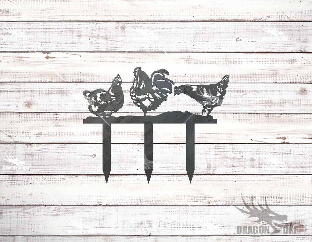 Chicken Stake 8 Design - Plasma Laser DXF Cut File — DragonDXF