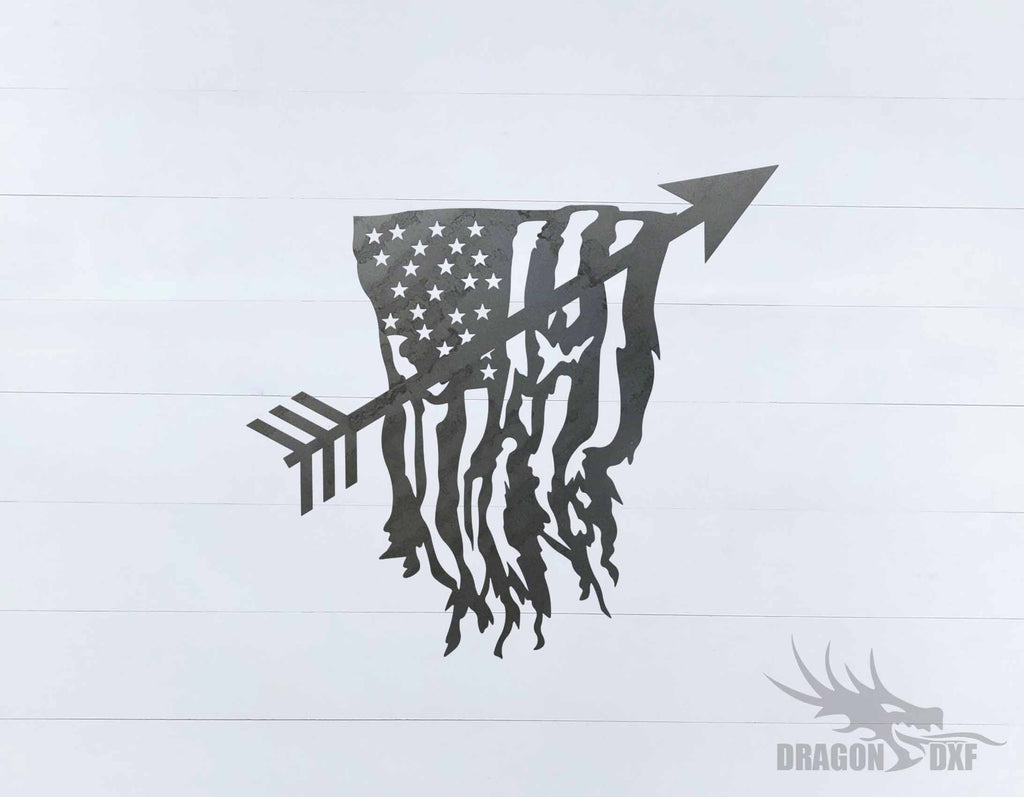Tattered Flag Design 27 - DXF Download — DragonDXF