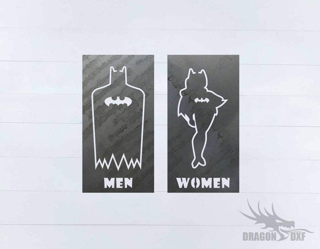 Toilet Sign-Batman Batgirl - DXF Download — DragonDXF