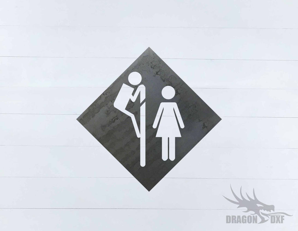 Toilet Sign-MenWomen 3 - DXF Download — DragonDXF