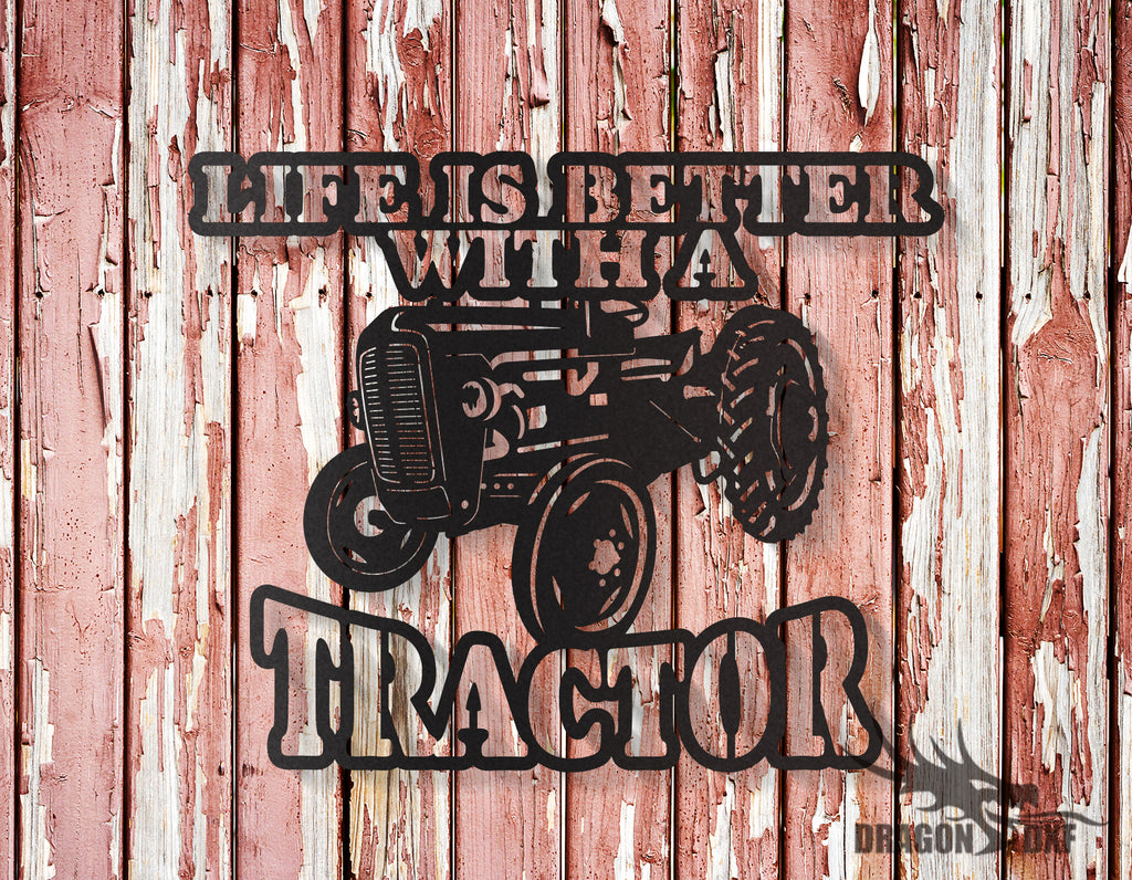 Tractor Sign 5 - DXF Download — DragonDXF