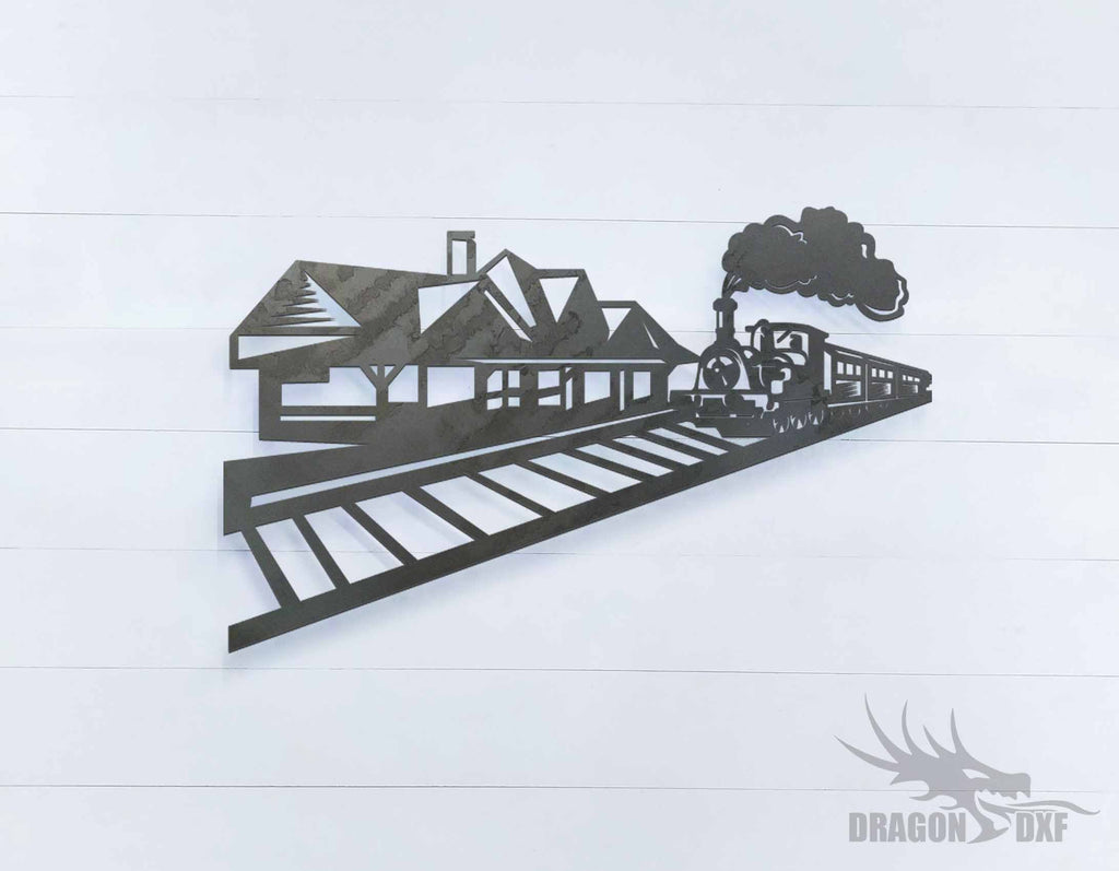 Train and a House - DXF Download — DragonDXF