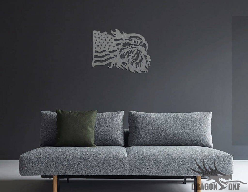 USA Flag 8 - DXF Download — DragonDXF