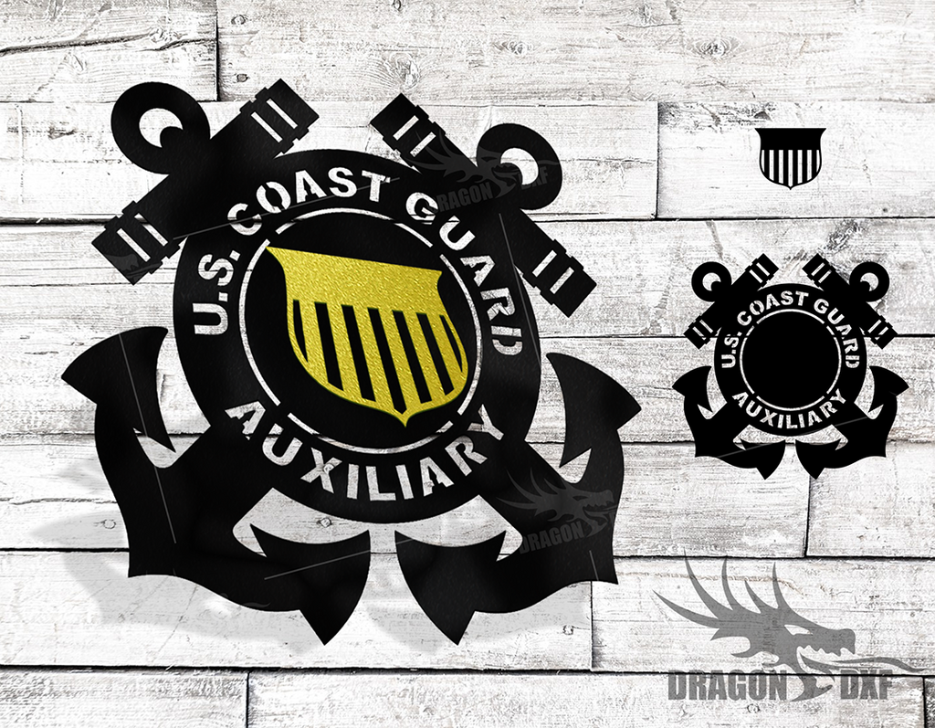 2 Layer - Us Coast Guard Auxiliary Logo - DXF Download — DragonDXF