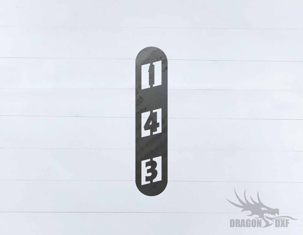 Vertical Address Sign 5 - DXF Download — DragonDXF