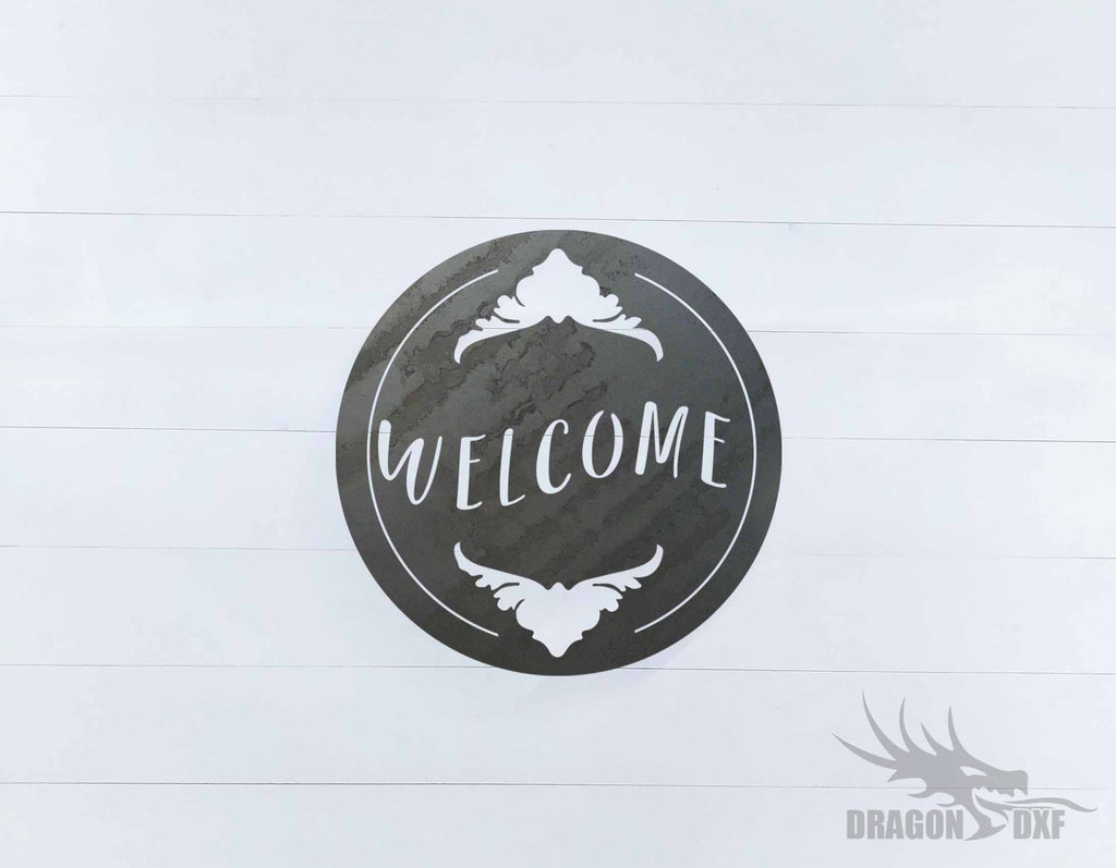 Welcome Sign 19 - DXF Download — DragonDXF