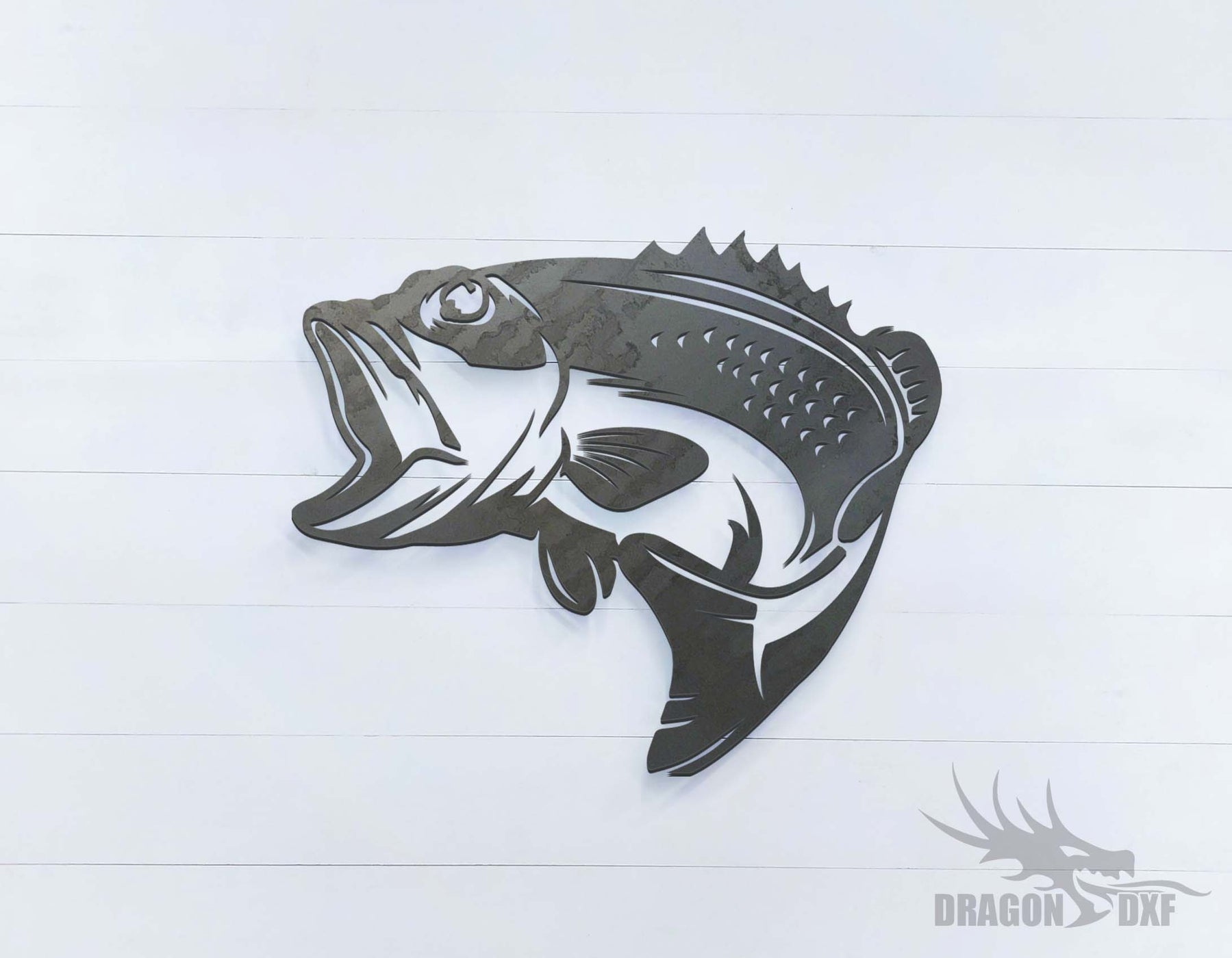 Bass Fish Facing Left - DXF Download — DragonDXF