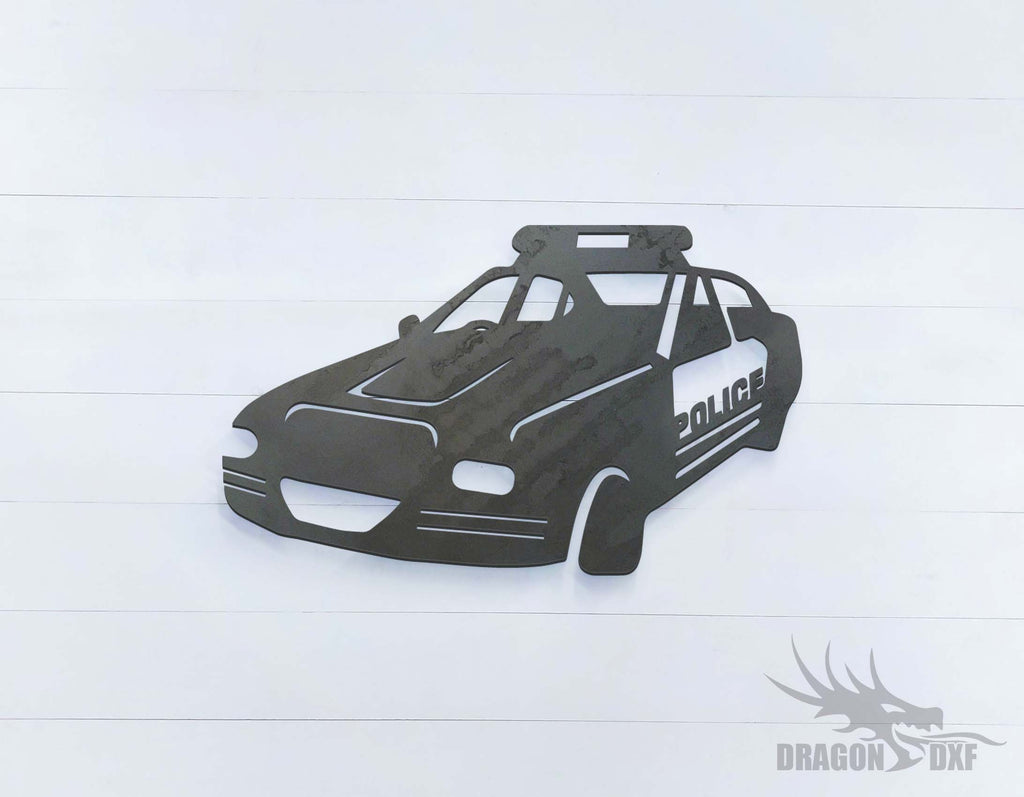 Police Car 4 Left View - DXF Download — DragonDXF
