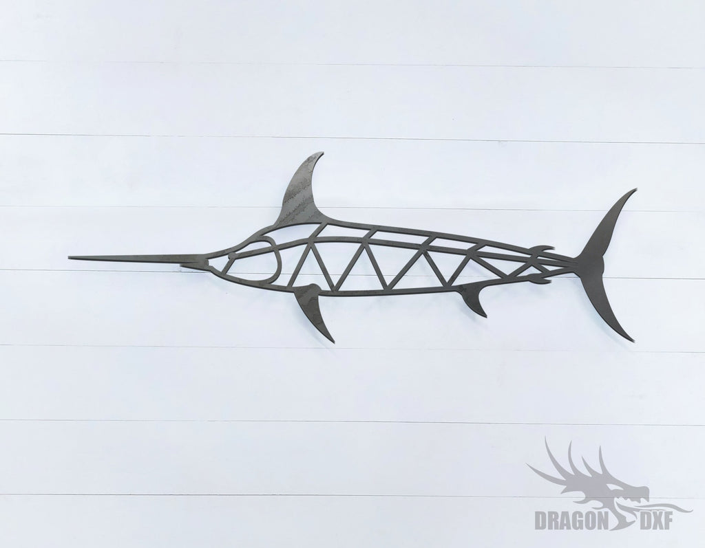 Swordfish - Geometric - Deco - Animals - DXF Download — DragonDXF